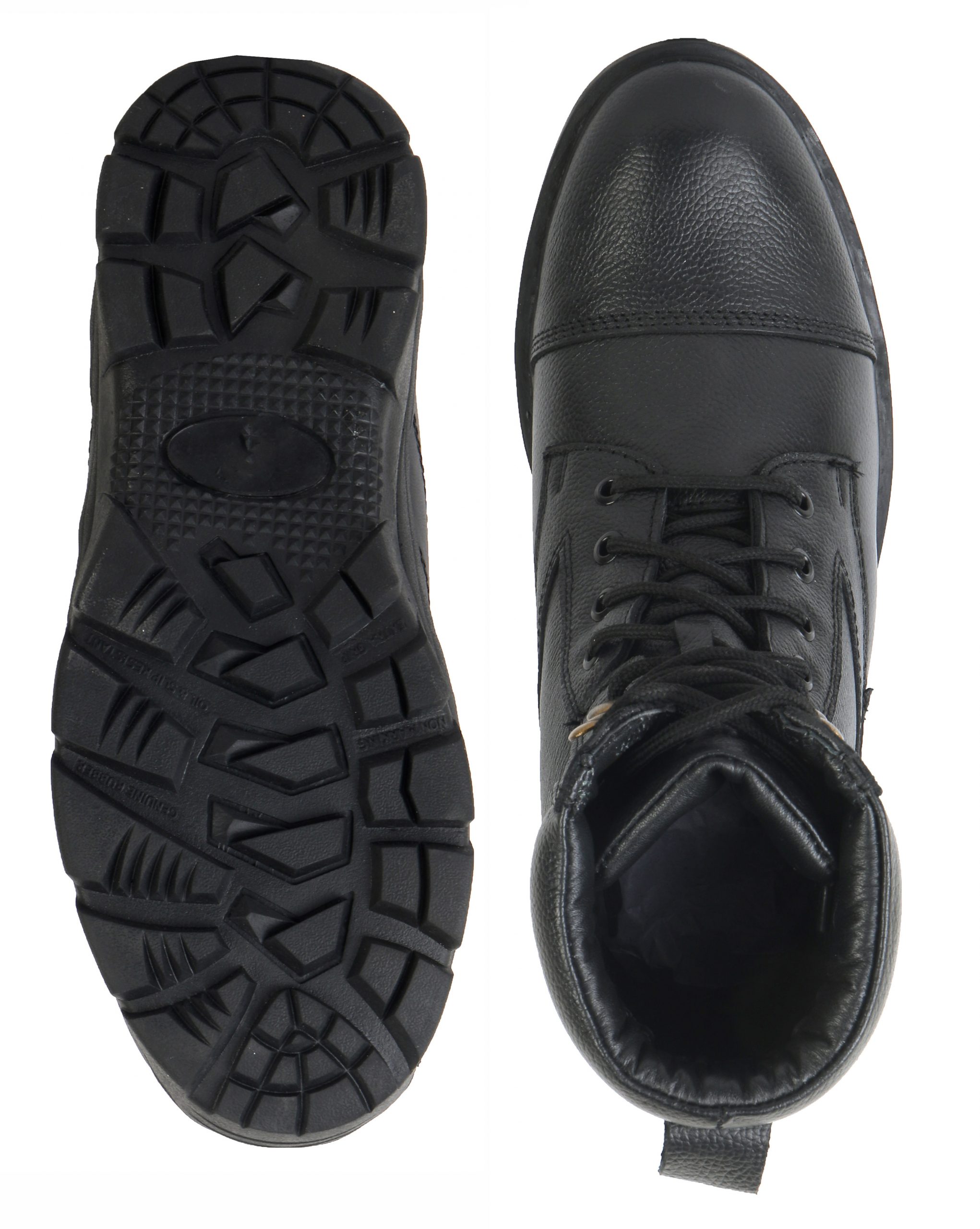 XHUGOY AR-1 Genuine Black Full Leather Military Men’s Combat Boots ...